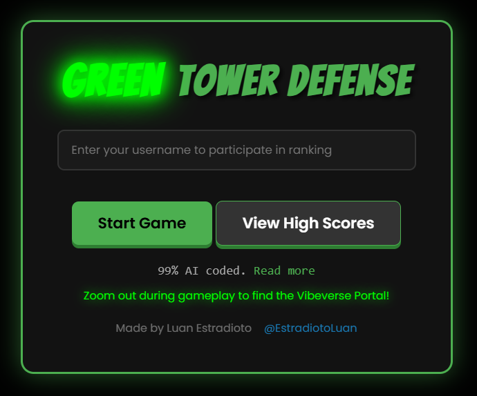 GREEN Tower Defense | Strategic Vibe Jam 2025 Game
